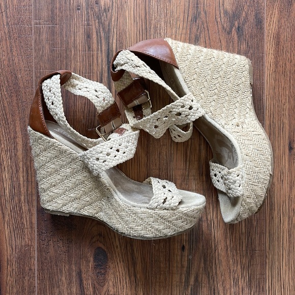 Brash | Shoes | Natural Woven Wedge Sandals | Poshmark
